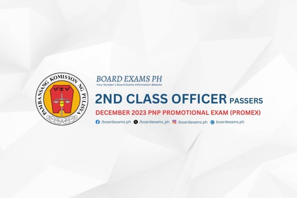 2ND CLASS OFFICER PASSERS: December 2023 PNP Promotional Exam (PromEx ...
