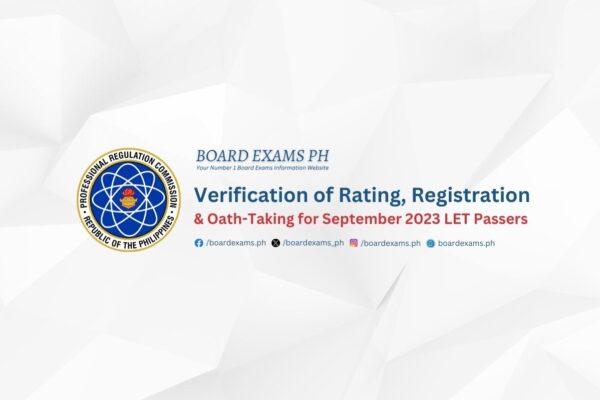 Verification of Rating, Registration & Oath-Taking for September 2023 ...