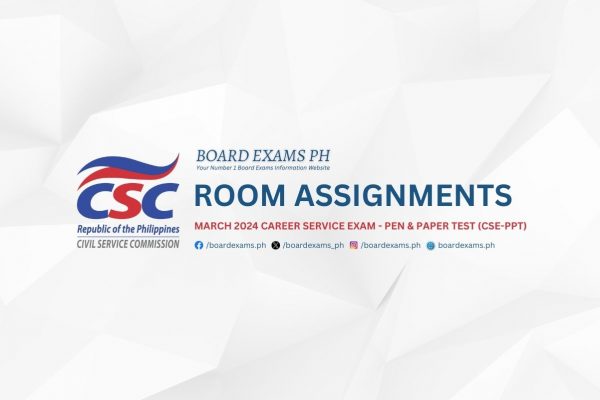 ROOM ASSIGNMENTS: March 2024 Civil Service Exam – Professional ...