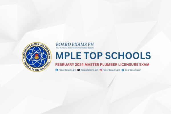 PERFORMANCE OF SCHOOLS: February 2024 Master Plumber Licensure Exam ...