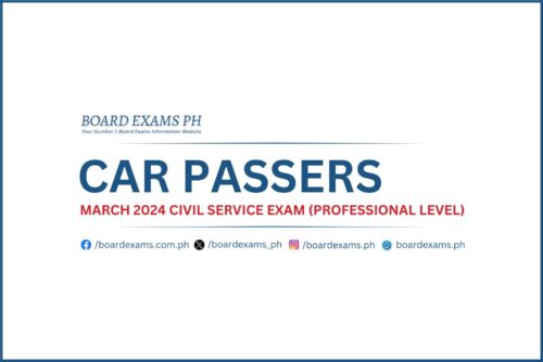 CAR PASSERS (Professional Level): March 2024 Civil Service Exam Results ...