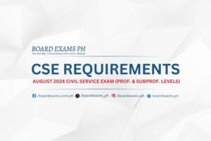 REQUIREMENTS: August 2024 Civil Service Exam (Prof. & Subprof. Levels ...