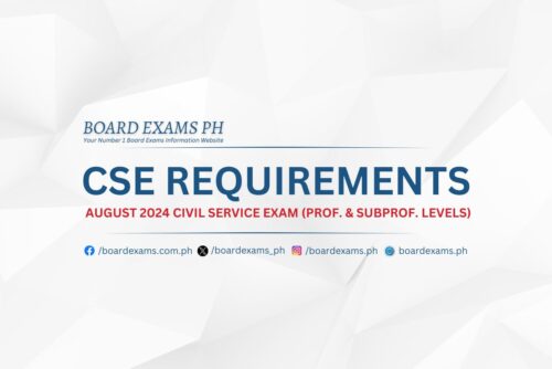 REQUIREMENTS: August 2024 Civil Service Exam (Prof. & Subprof. Levels ...