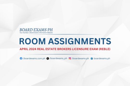 ROOM ASSIGNMENTS: April 2024 Real Estate Brokers Licensure Exam (REBLE ...