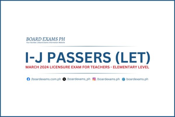 I-J PASSERS (Elementary Level): March 2024 Licensure Exam for Teachers ...