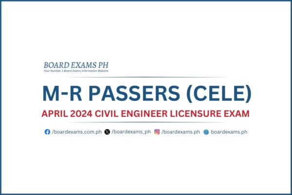 M-R PASSERS: April 2024 Civil Engineer Licensure Exam (CELE) – Board ...