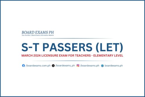 S-T PASSERS (Elementary Level): March 2024 Licensure Exam for Teachers ...