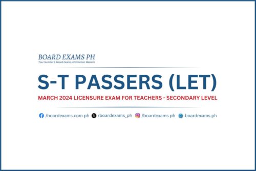 S-T PASSERS (Secondary Level): March 2024 Licensure Exam for Teachers ...