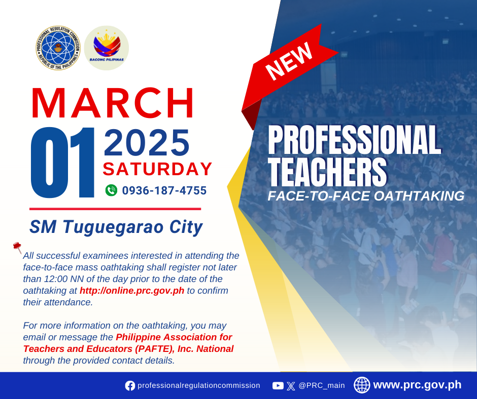 OATH-TAKING: September 2024 Licensure Exam for Teachers (LET) – Board ...