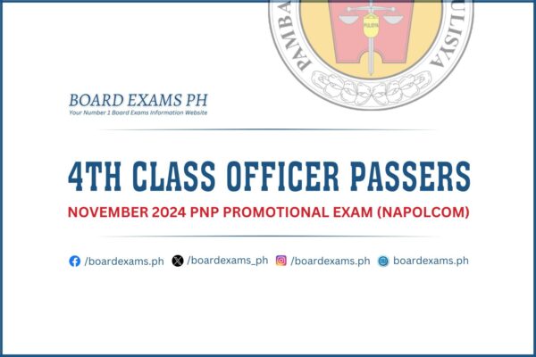 4TH CLASS OFFICER PASSERS: November 2024 PNP Promotional Exam (PROMEX ...