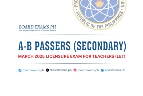 A-B PASSERS (Secondary Level): March 2025 Licensure Exam for Teachers ...