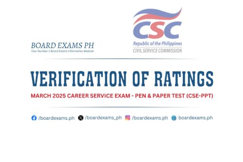 VERIFICATION OF RATINGS: March 2025 Career Service Exam – Pen and Paper ...