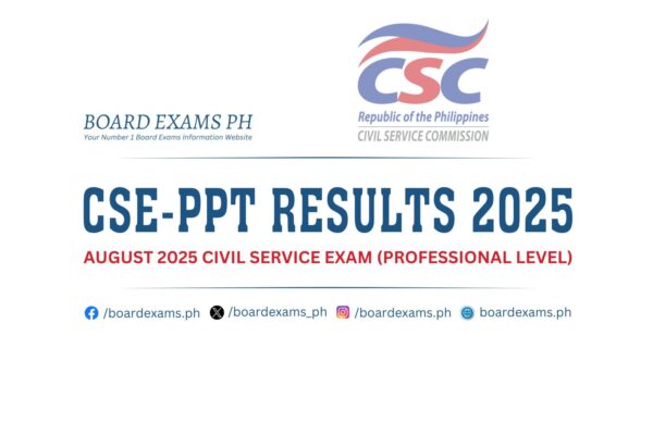 CSE-PPT RESULTS (Professional Level): August 2025 Career Service Exam ...