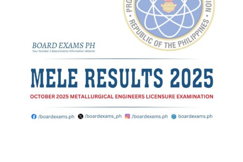 MELE RESULTS: October 2025 Metallurgical Engineers Licensure ...