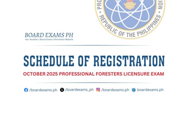 SCHEDULE OF REGISTRATION: October 2025 Professional Foresters Licensure ...