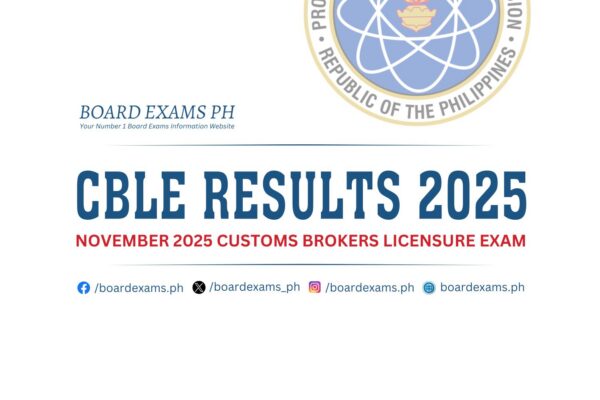CBLE RESULTS: November 2025 Customs Brokers Licensure Exam List of ...