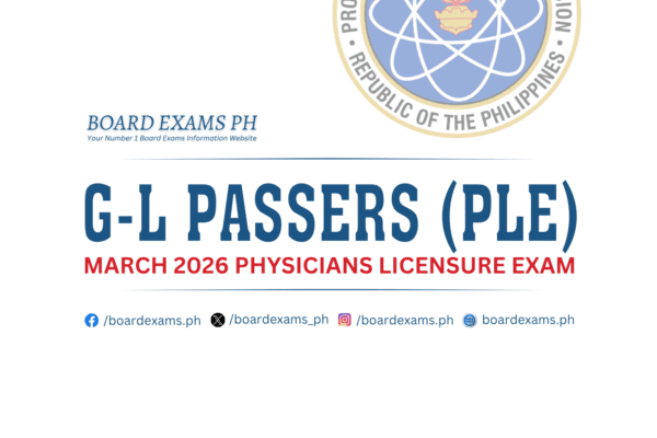 G-L PASSERS: March 2026 Physicians Licensure Exam (PLE) – Board Exams PH