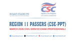 REGION 11 PASSERS (Professional Level): March 2026 Career Service Exam ...