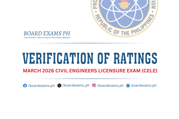 VERIFICATION OF RATINGS: March 2026 Civil Engineers Licensure Exam ...